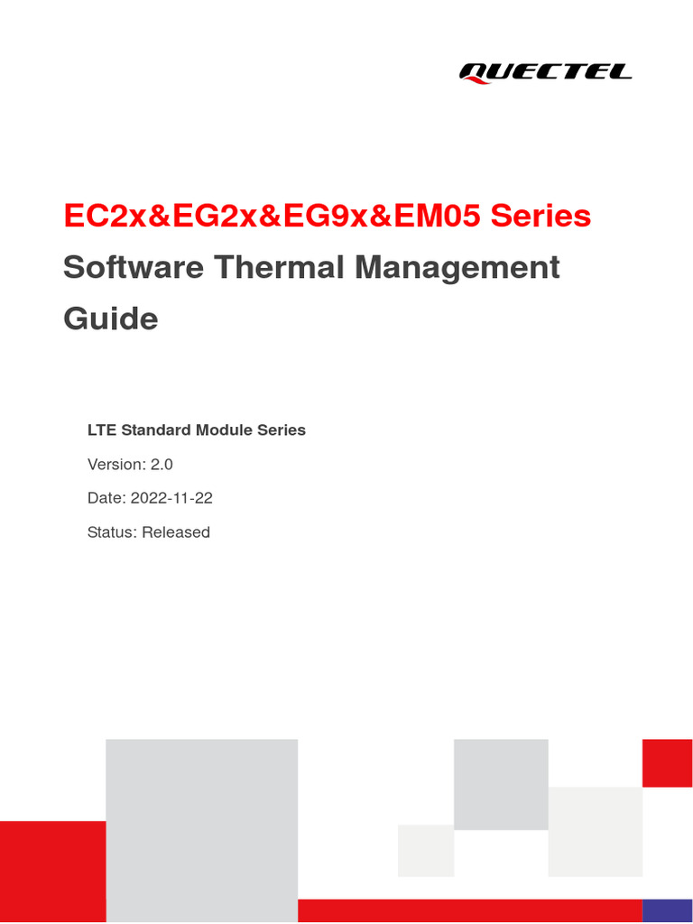 Quectel EC2xEG2xEG9xEM05 Series Software Thermal Management Guide V2.0 ...