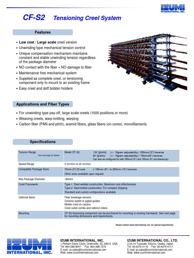 Carbon Fiber Tensioning Creel System | PDF