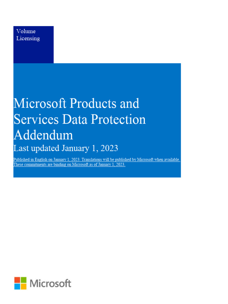 MicrosoftProductandServicesDPA (WW) (English) (Jan2023) (CR) | PDF | Computer Security | Security