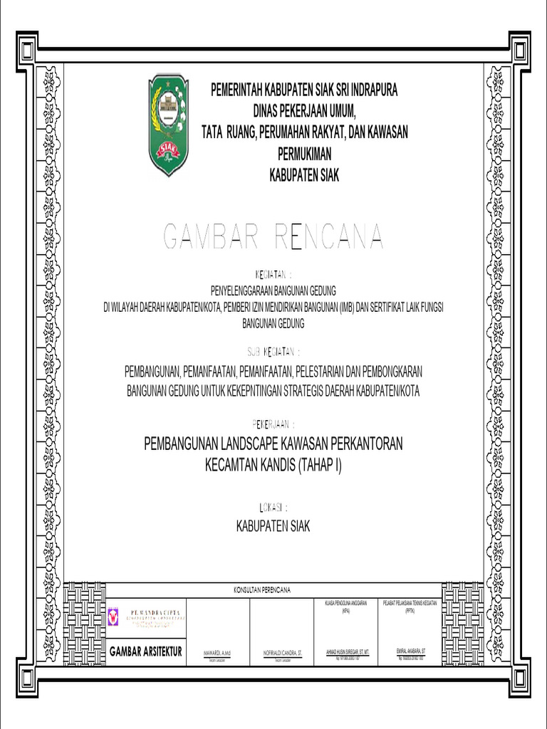 DED Pembangunan Landscape RTP Kawasan Kantor Kecamatan Kandis Tahap 1 | PDF