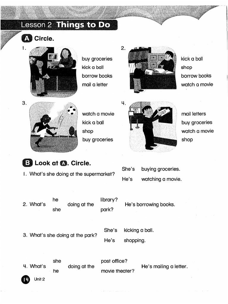 Up 3 Unit 2 WB Lesson 2 | PDF