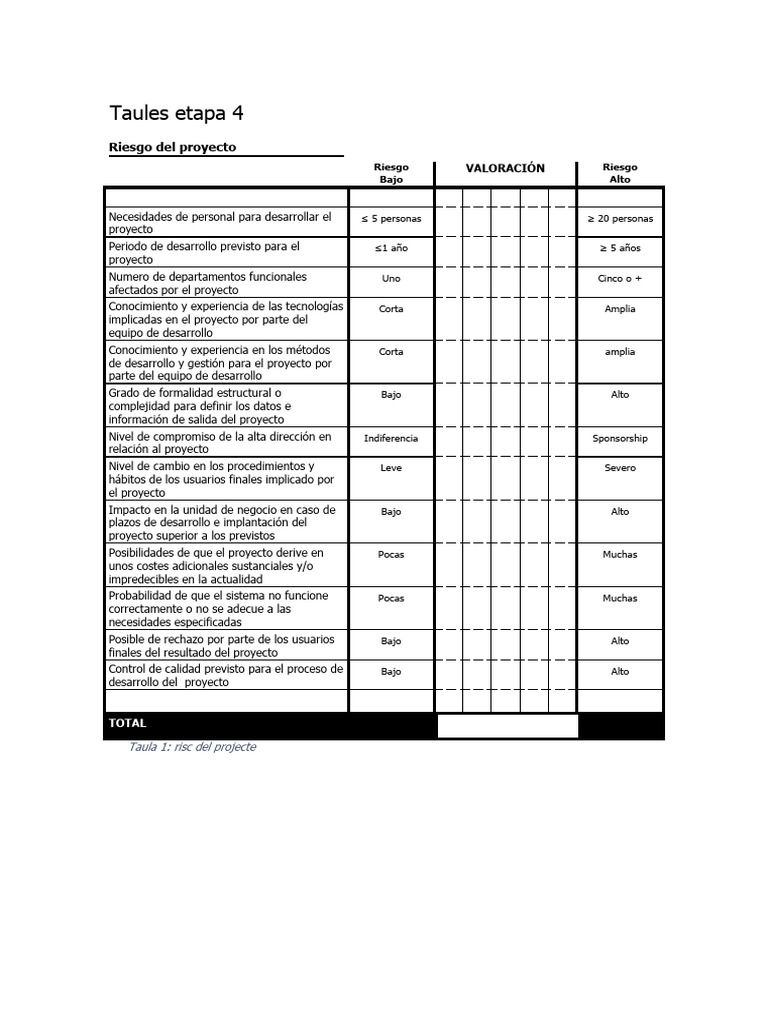 Taules Etapa 4 | PDF | Riesgo | Informática