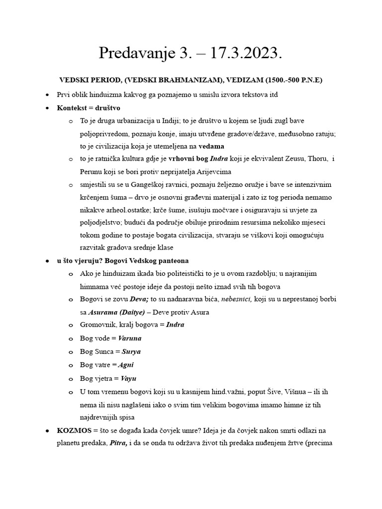 Antropologija Hinduizma 3.predavanje 17.3.2023. | PDF