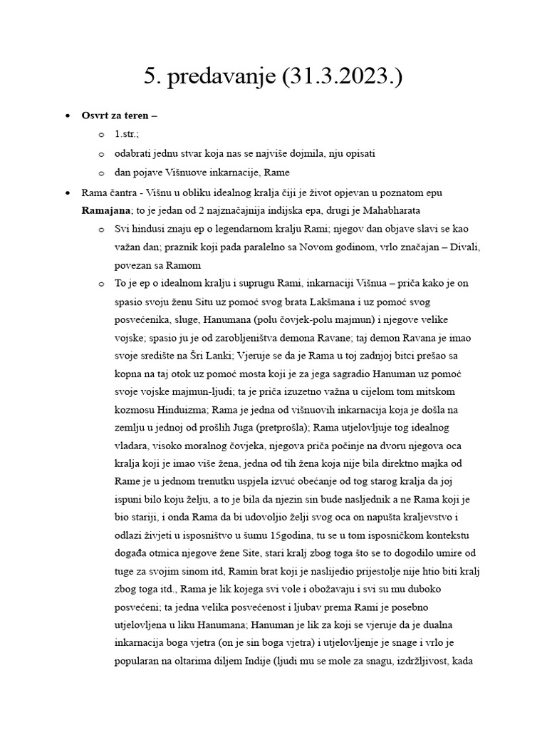 Antropologija Hinduizma 5.predavanje 31.3.2023. | PDF