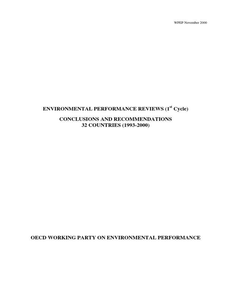 Environmental Performance Reviews (1 Cycle) Conclusions and ...