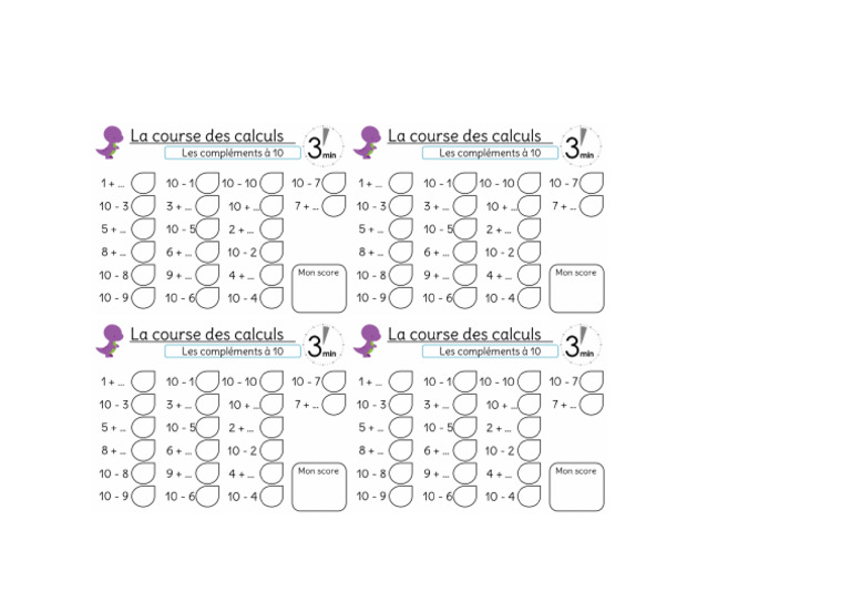 Calcul Flash CE1 (1) | PDF
