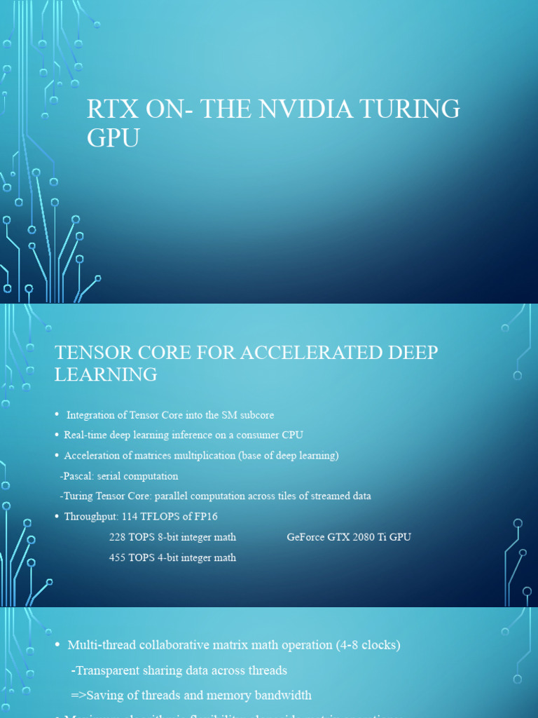 RTX On - The Nvidia Turing Gpu | PDF