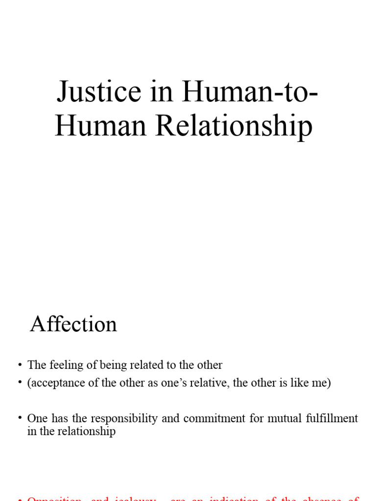 Other Feelings, Justice in Human-to-Human Relationship | PDF ...