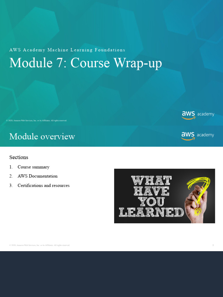 AcademyMachineLearningFoundations en ILT 07 | PDF | Amazon Web Services ...