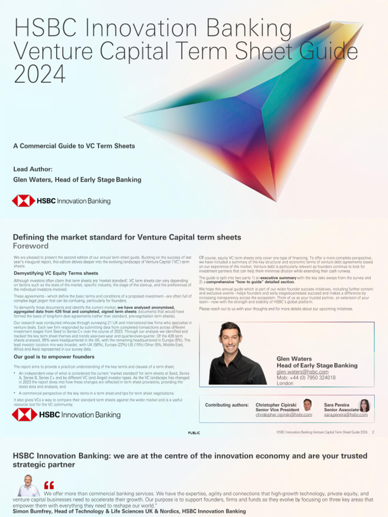 HSBC VC Term Sheet Guide 2024 | PDF | Business | Marketing