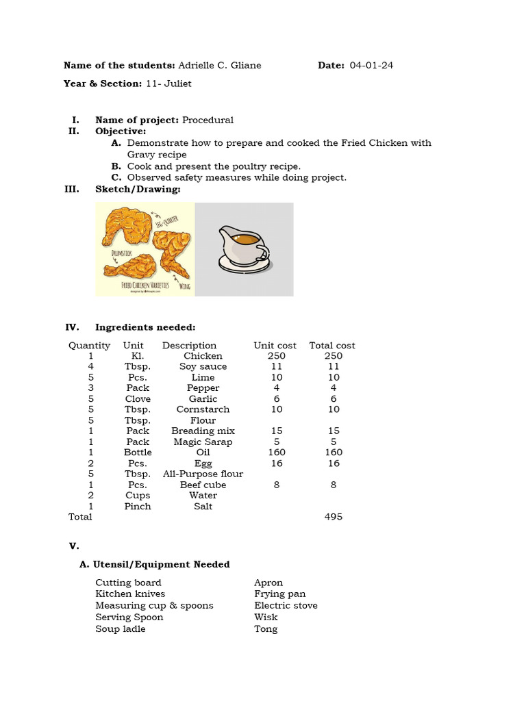 TLE-Project-plan | PDF | Garlic | Sauce