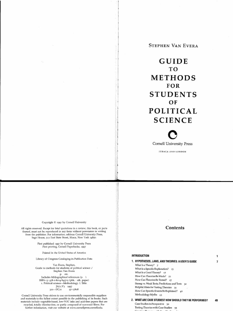 Van Evera - Guide To Methods For Students of Political Science | PDF