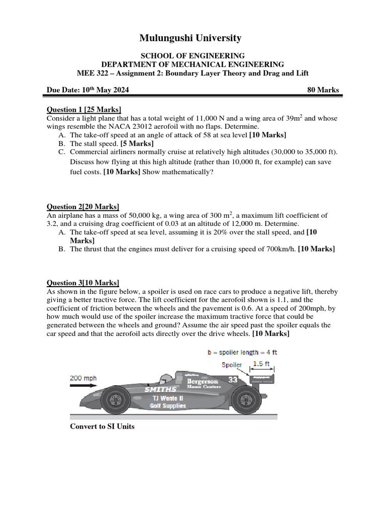 MEE 322 - Assignment 2 | PDF | Boundary Layer | Airfoil