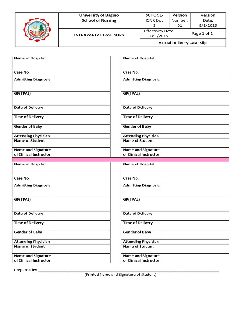 DR-Case-Slips-Templates | PDF | Hospital | Nursing