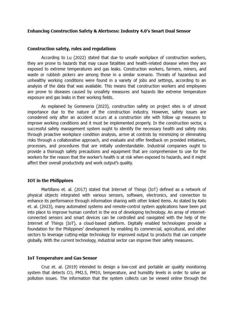 Smart Dual Sensors for Construction Safety | PDF | Internet Of Things ...