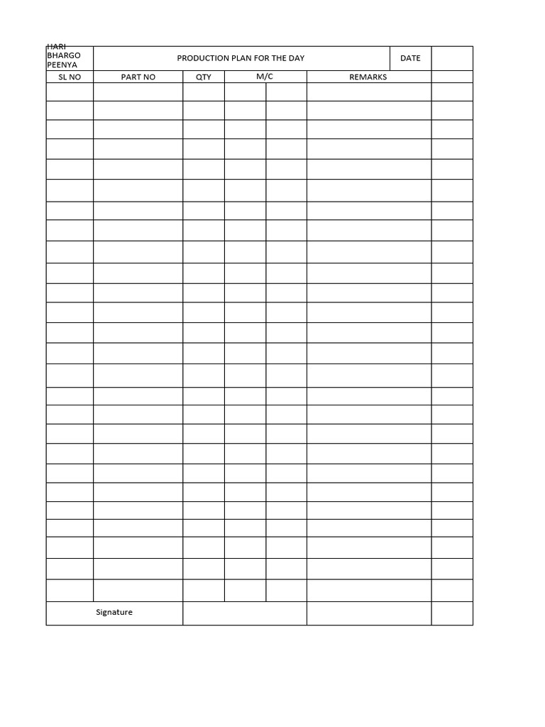 production plan | PDF