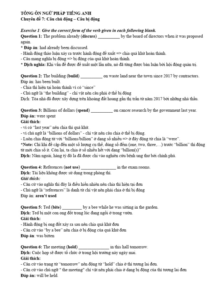 CD7 Exercise 1 KEY | PDF