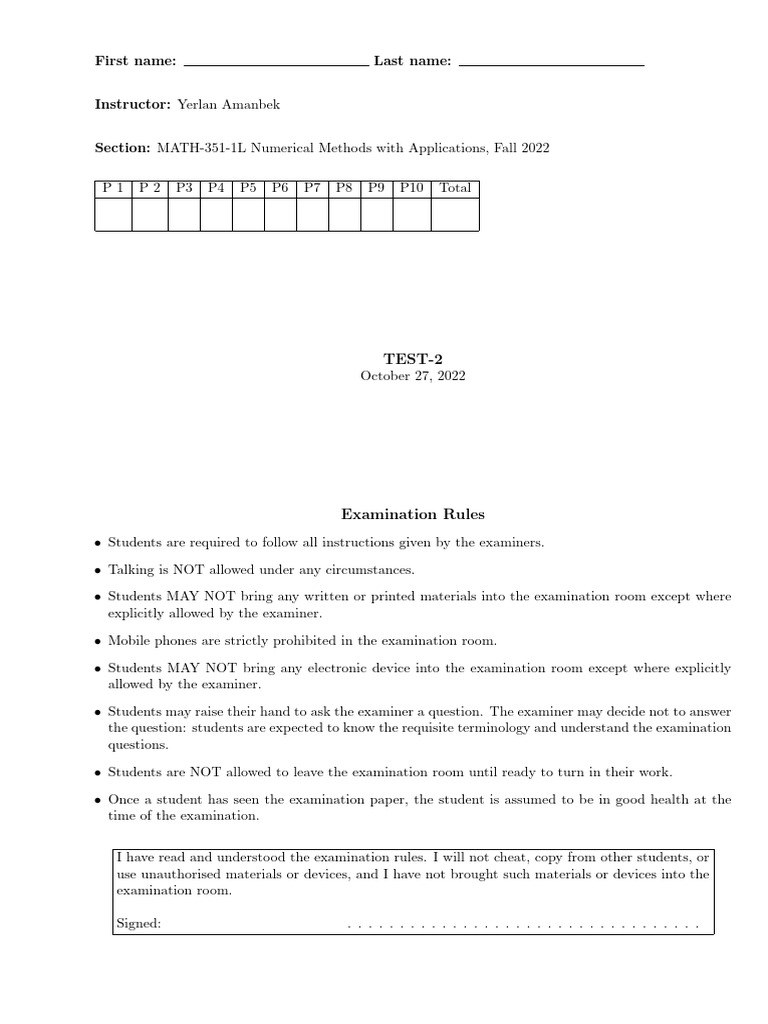 Test 2a Answer | PDF | Algorithms | Computational Science