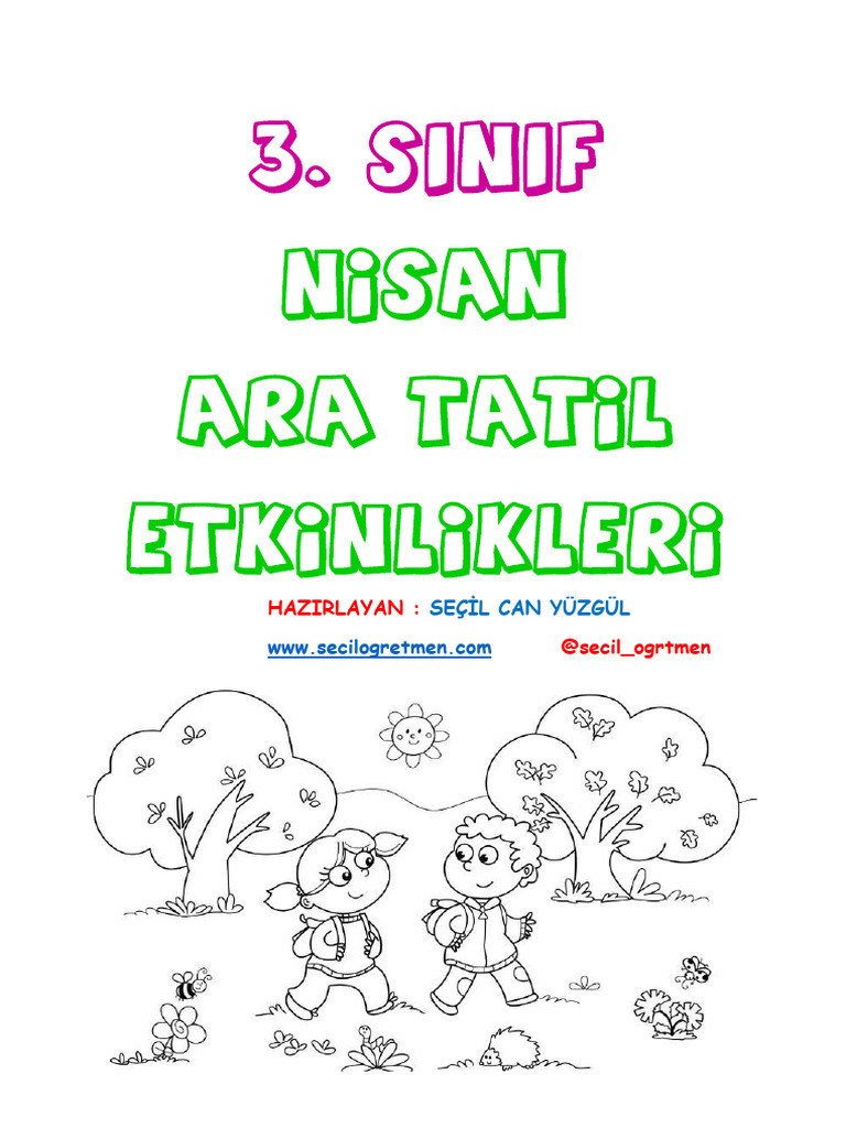 Nisan Ara Tatil Etkinlikleri: 3. Sinif | PDF