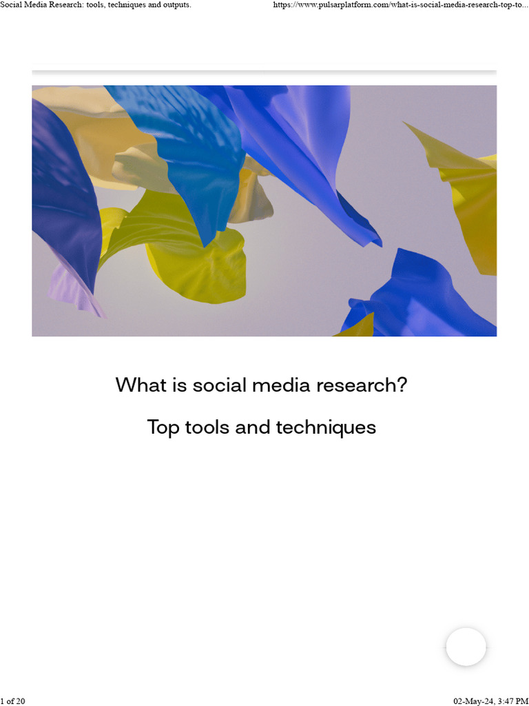 Social Media Research Tools, Techniques and Outputs. | PDF | Social ...