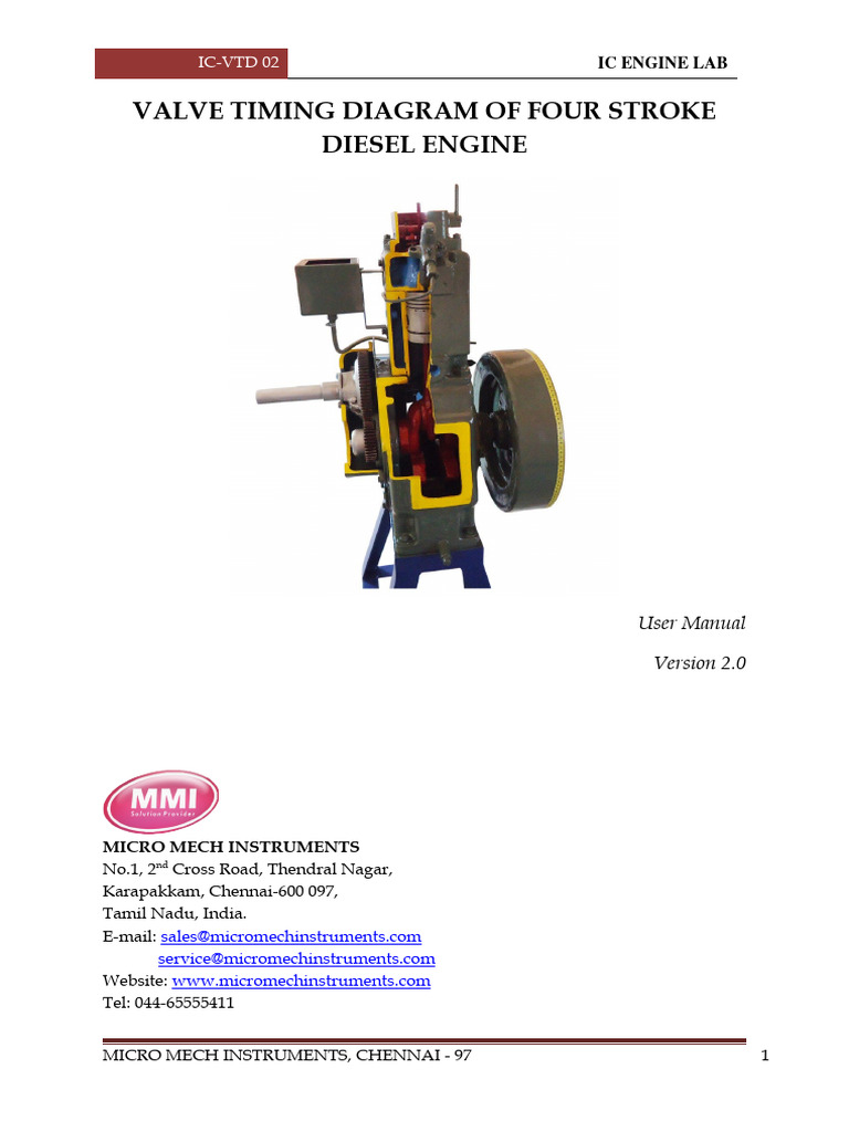 Valve Timing Diagram of Four Stroke Engine | PDF | Piston | Engineering