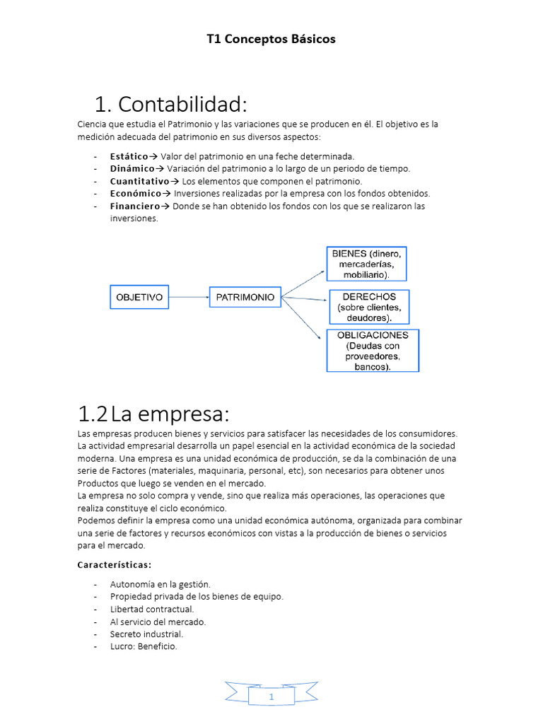 T1 Piac (Conceptos Básicos) | Descargar gratis PDF | Contabilidad | Business
