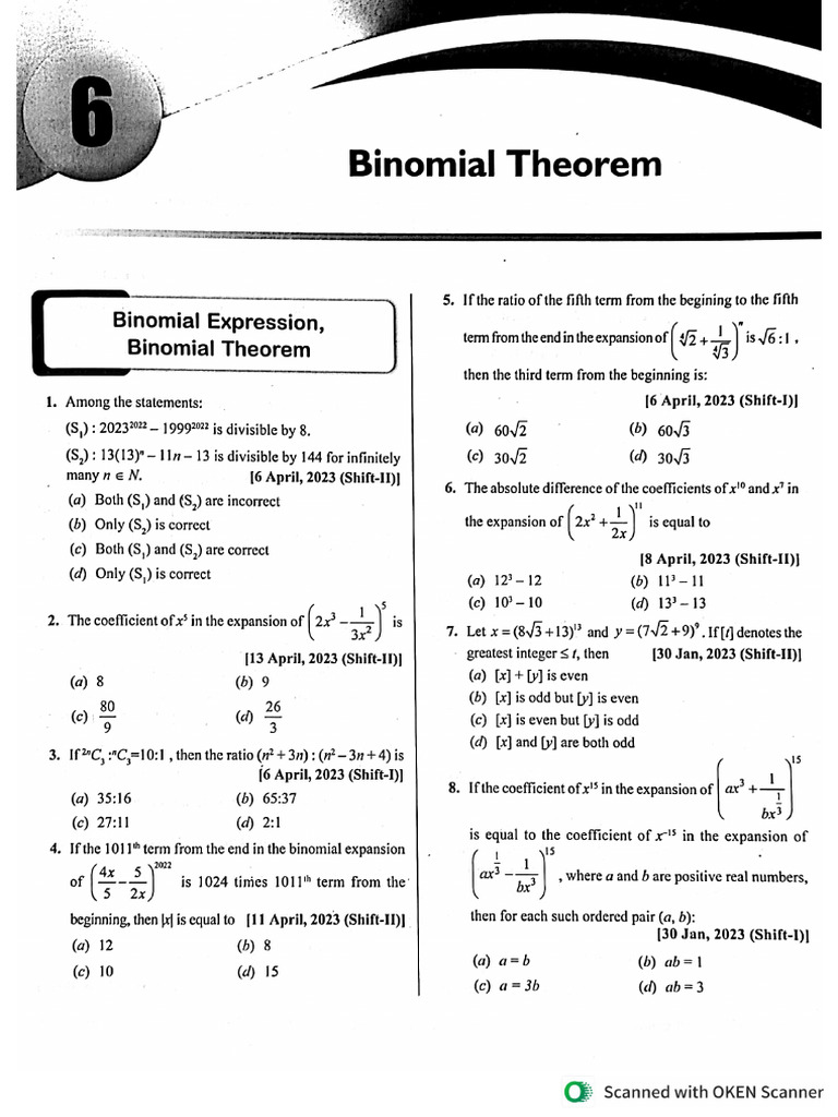 Binomial Theorem | PDF