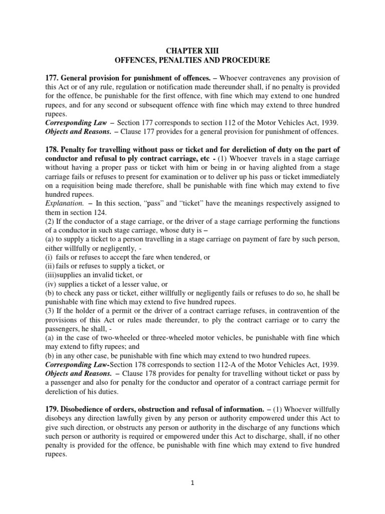 MV Act 1988 Chapter 13 PDF Driving Under The Influence Arrest