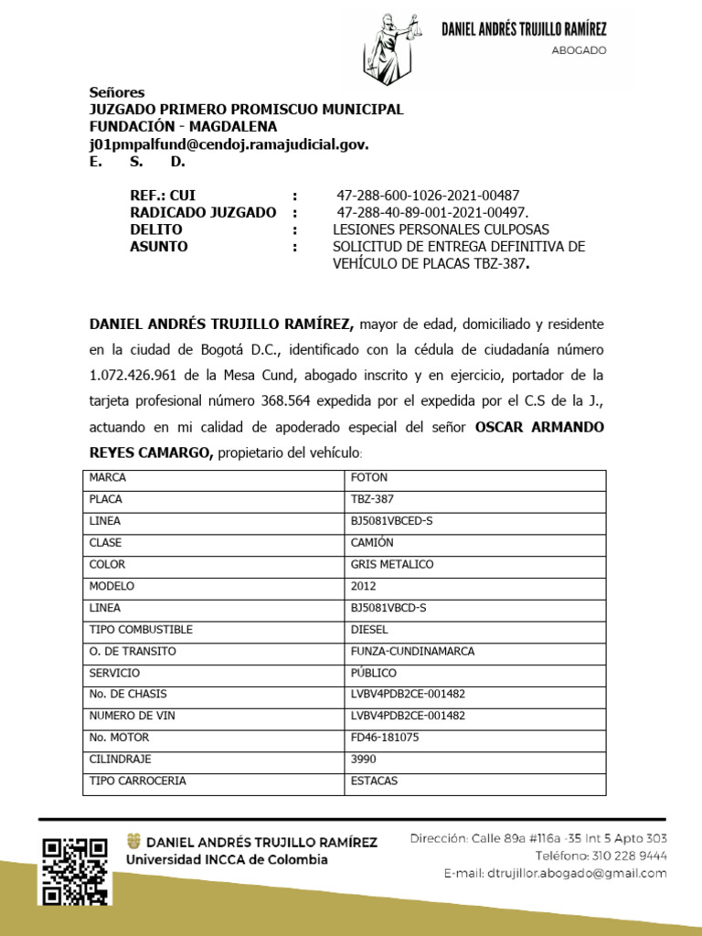 Solicitud Entrega Definitiva de Vehículo | PDF | Vehículos