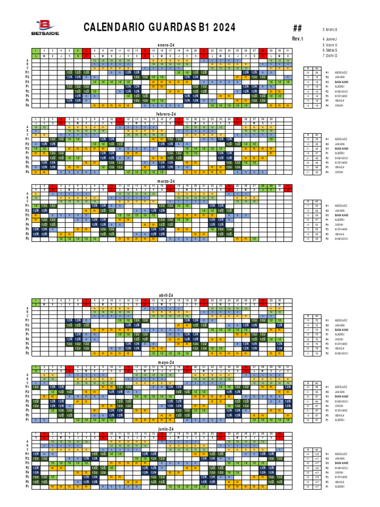 Calendario Guardas 2024_Rev.1 | PDF