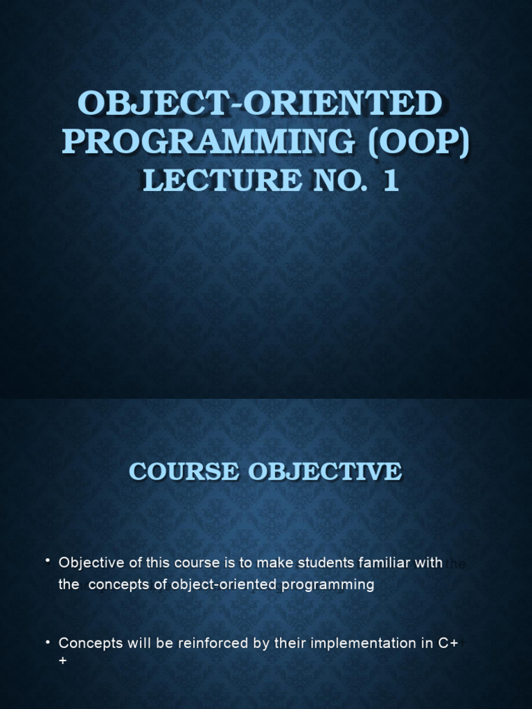 Lec 1 Pdf Object Oriented Programming Software Engineering 4201
