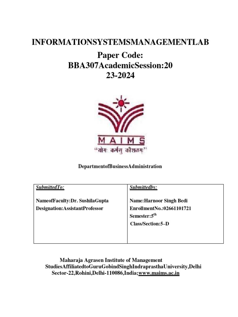 Ism Lab File Sample 1 Pdf Computer Programming Information Science 5638