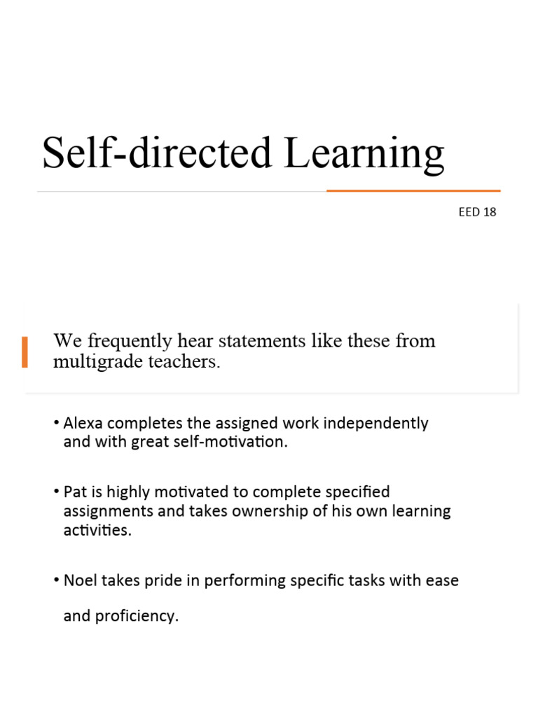 Self Directed Learning | PDF | Learning | Teachers