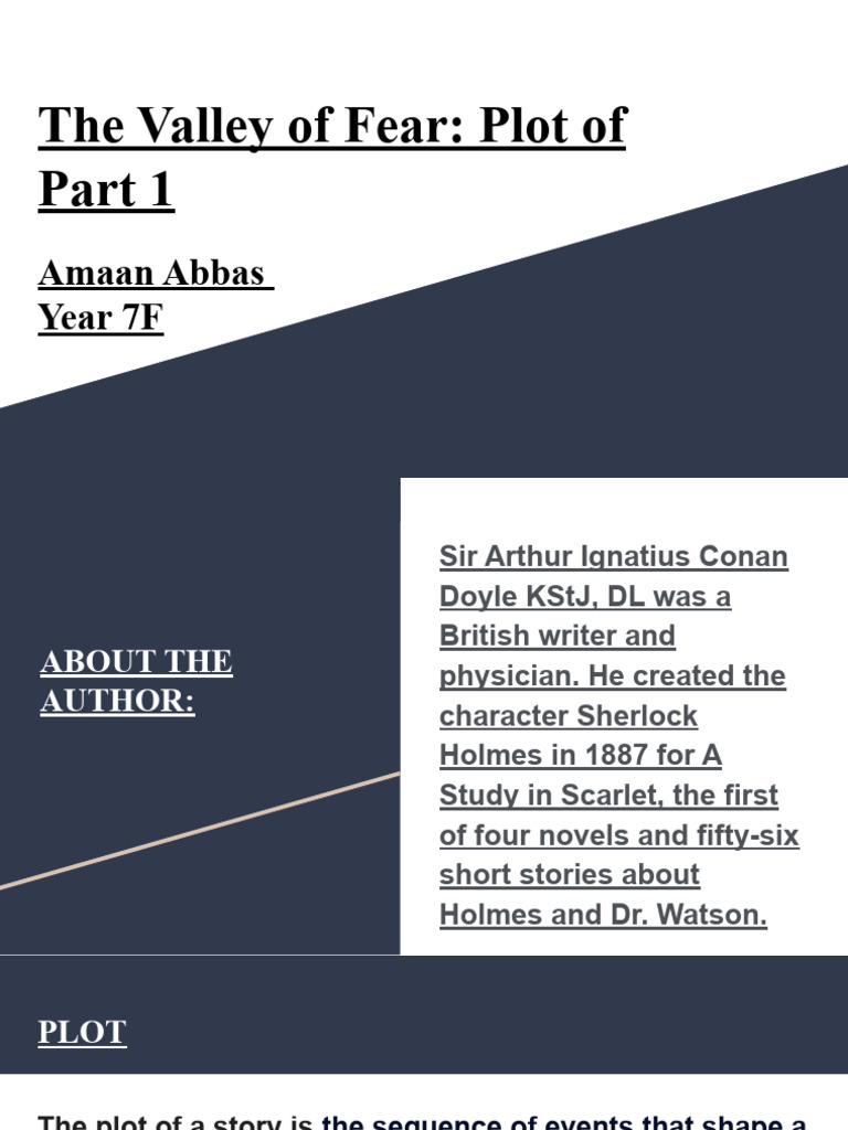 The Valley of Fear: Part 1 Plot Summary | PDF | Mystery, Thriller ...