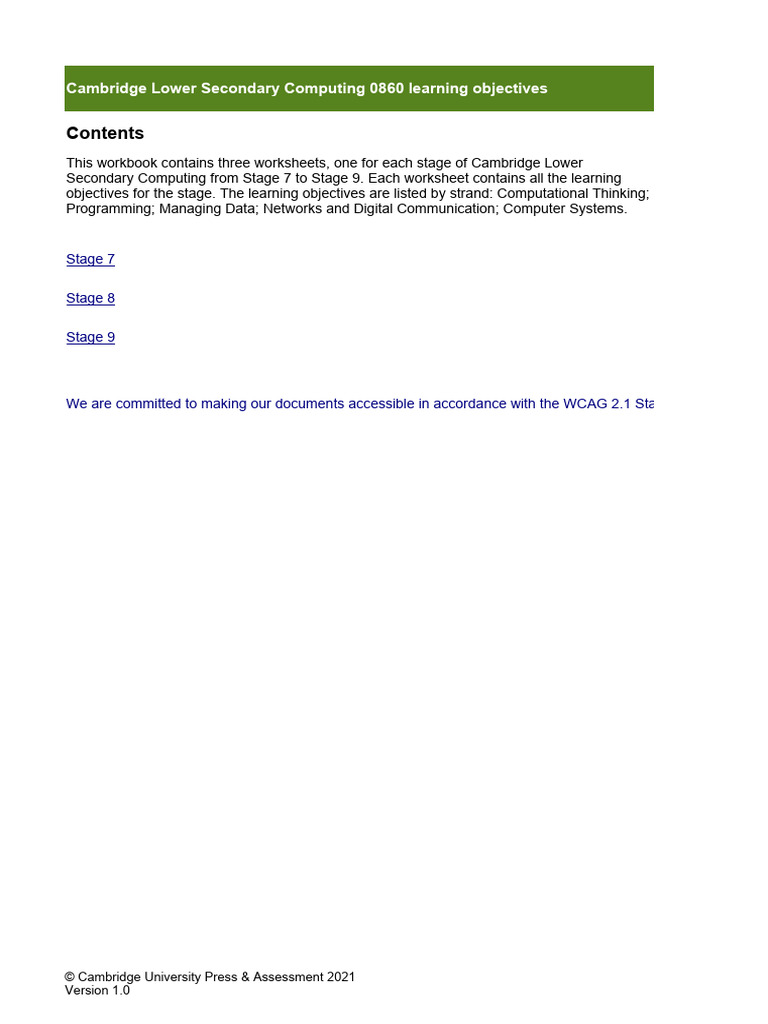0860 Computing Learning Objectives Only - tcm143-635631 | PDF ...