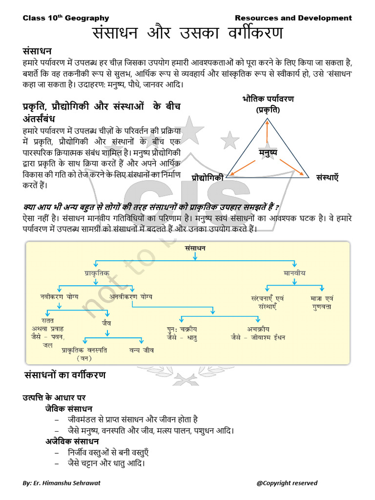 Resource and Development - Hindi | PDF