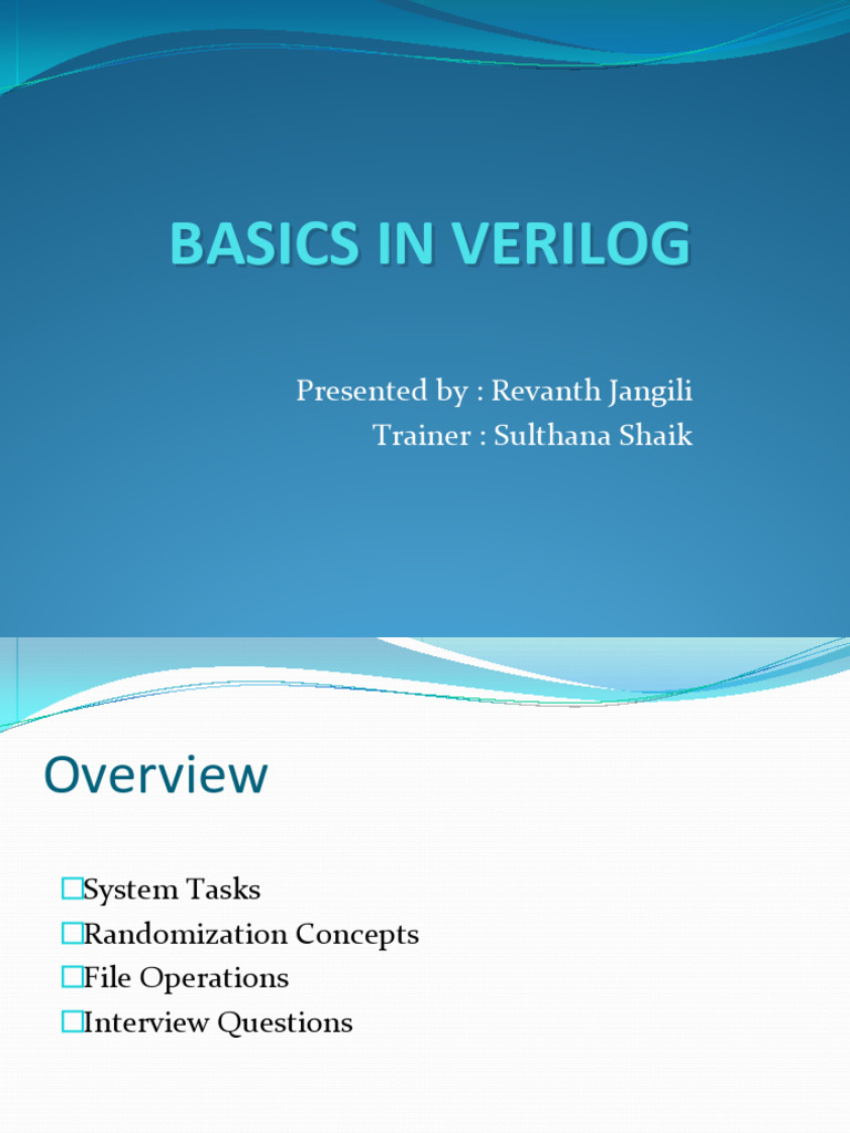 Basics in Verilog | PDF | Computer Science | Computing Basics in Verilog | PDF | Computer Science | Computing