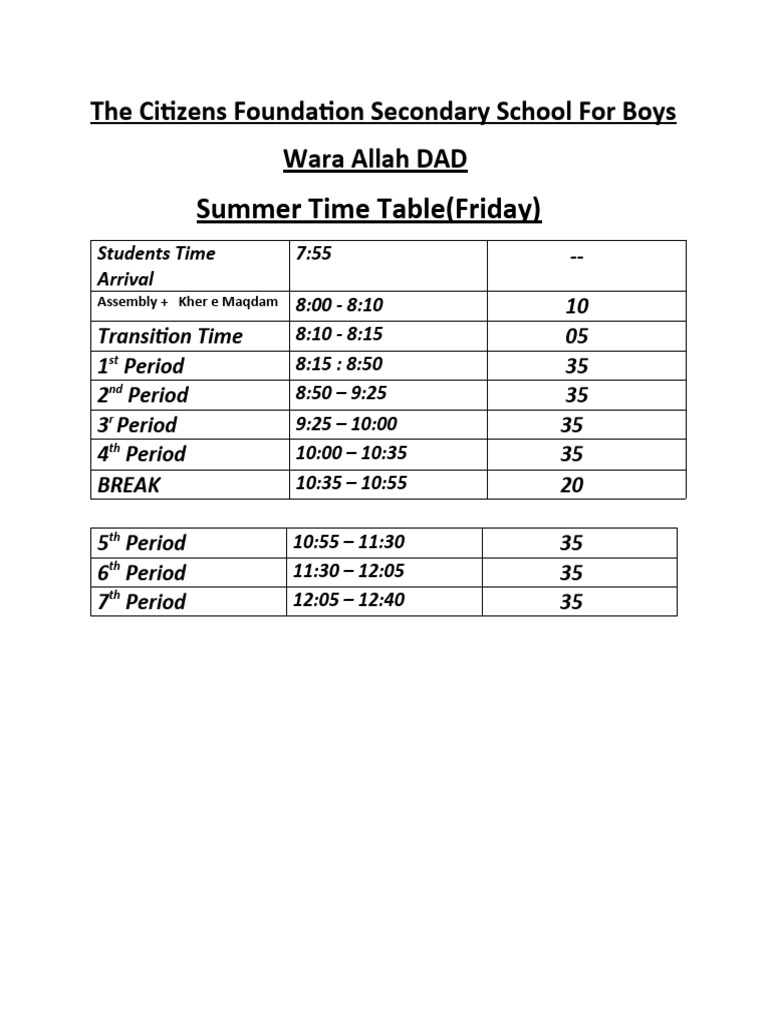 Bell Timing Friday | PDF