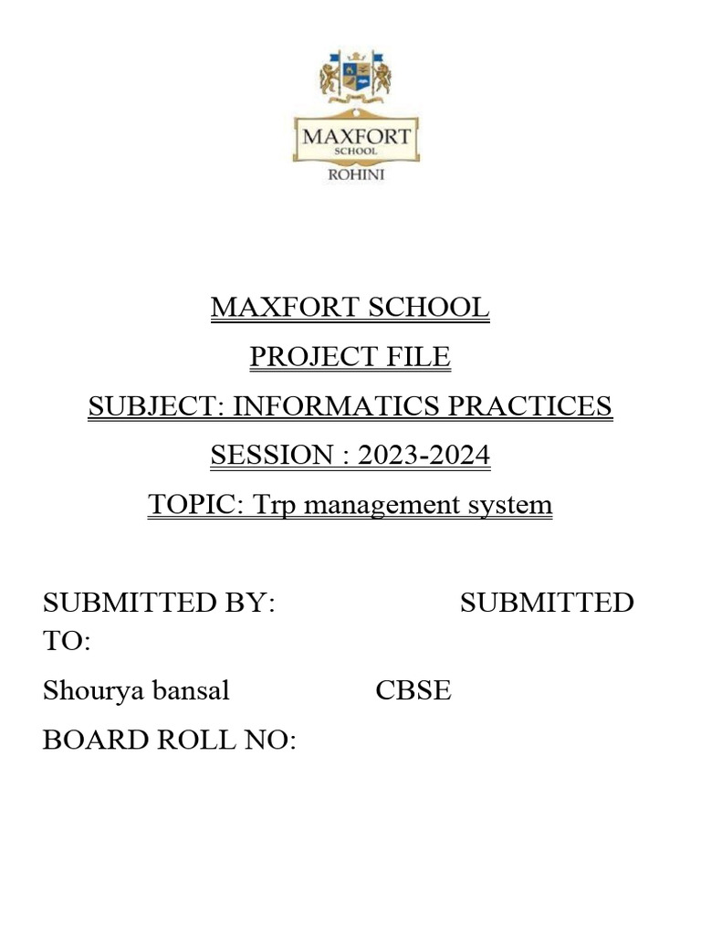 Ip Project Final 12th | PDF | System Software | Computer Engineering