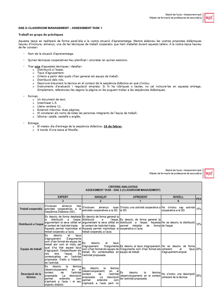 Assessment Task - Classroom Management | PDF