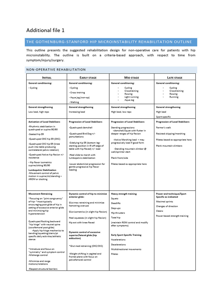 Hip Microinstability Rehab Guide | PDF | Anatomical Terms Of Motion | Hip