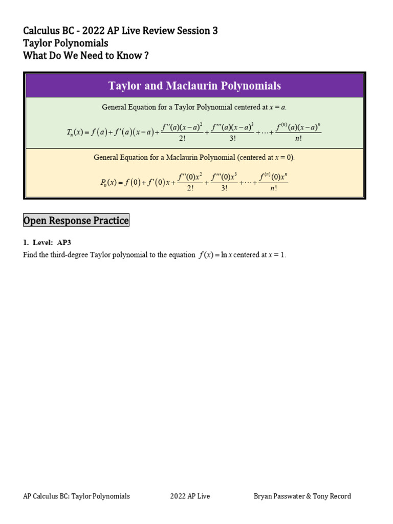 Taylor Maclaurin Polynomials | PDF | Tangent | Derivative