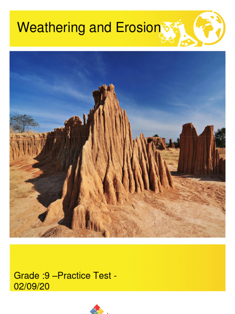 Weathering-and-Erosion Practice Test | PDF | Erosion | Weathering