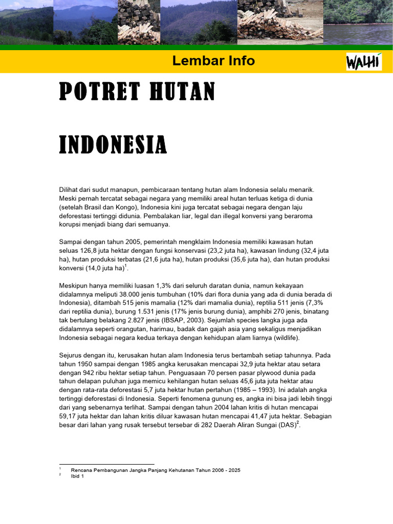 Potret Hutan Indonesia | PDF | Sains & Matematika