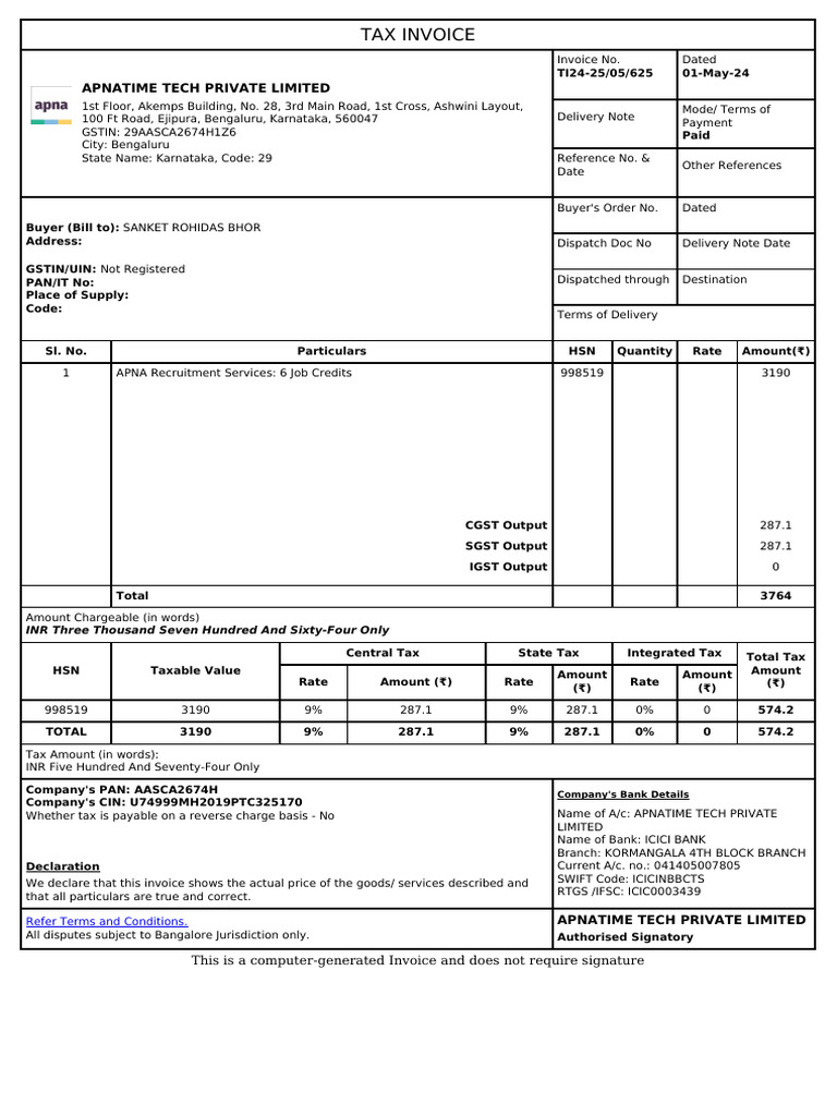 InvoiceBill | Download Free PDF | Taxes | Invoice