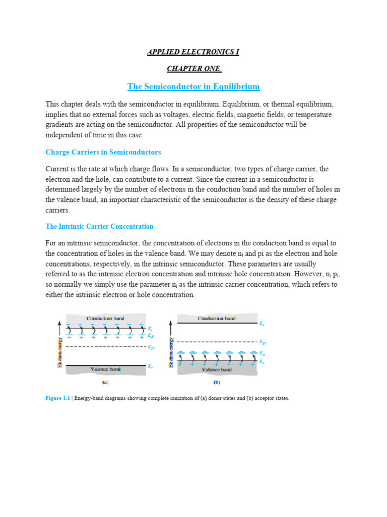 Applied Electronics I | Download Free PDF | Semiconductors | P–N Junction