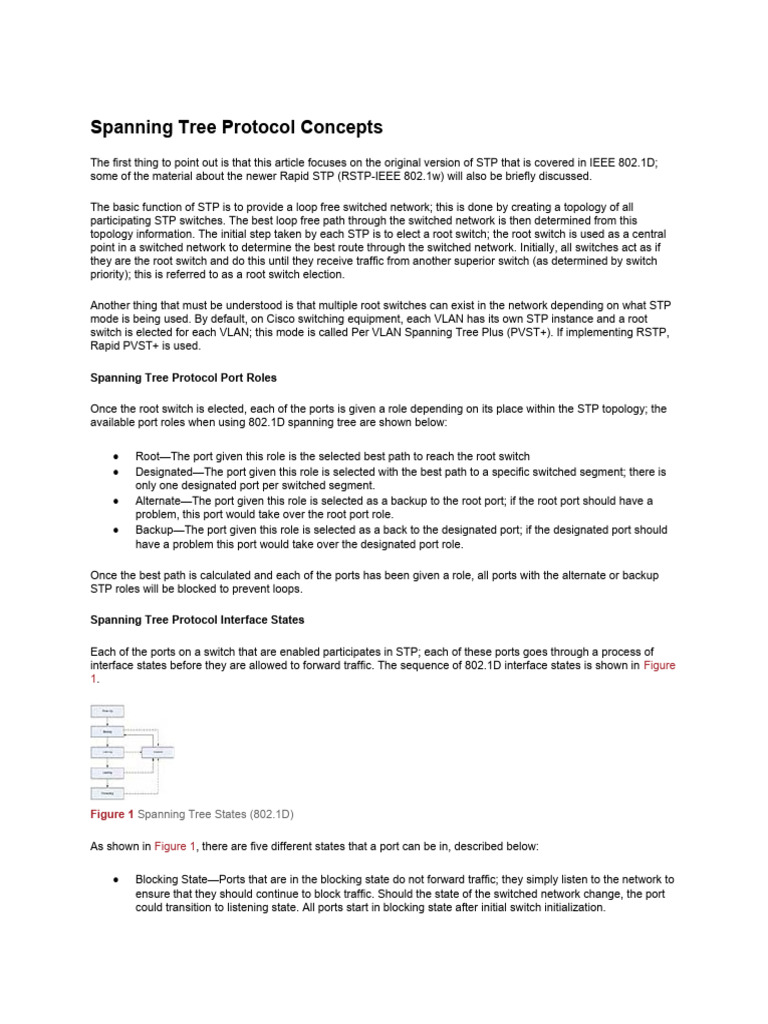 Spanning Tree Protocol Concepts | PDF | Computer Architecture | Ethernet