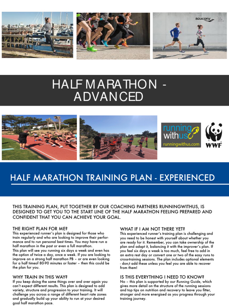Advanced Half Training Plan WWF | PDF | Marathon | Physical Exercise