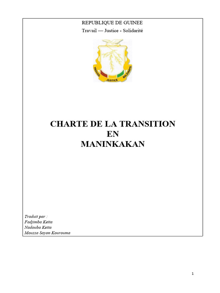 CHARTE MANINKA de Guinée | PDF
