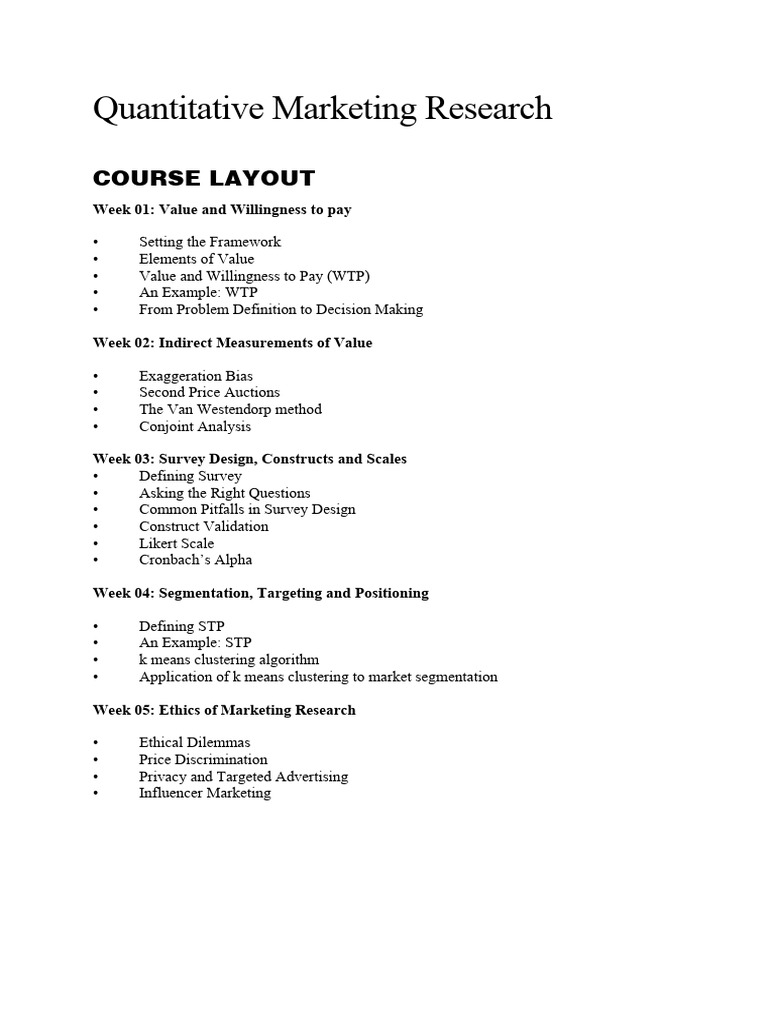 Quantitative Marketing Research | PDF | Profit (Economics) | Auction